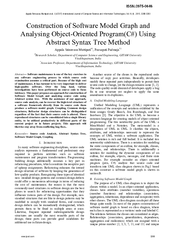 (PDF) Construction of Software Model Graph and Analysing Object ...