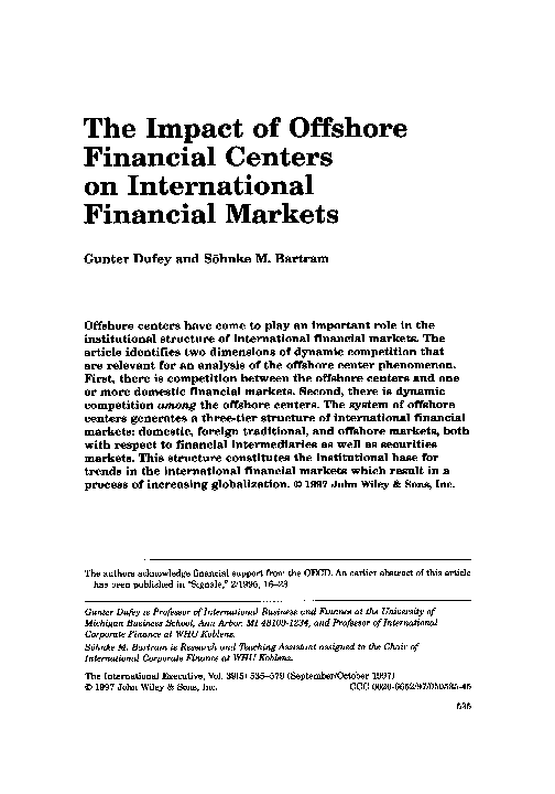 (PDF) The impact of offshore financial centers on international ...