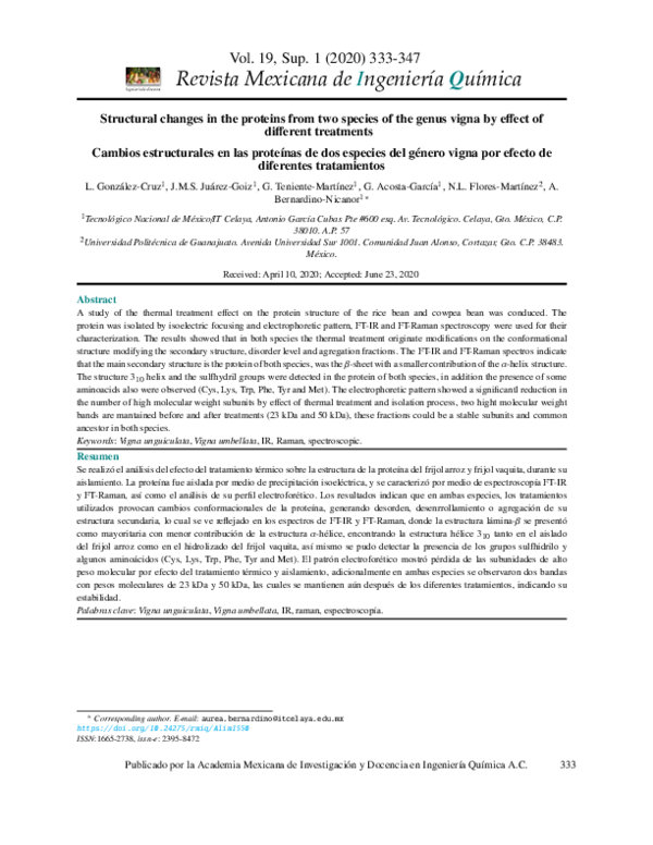 (PDF) Structural changes in the proteins from two species of the genus ...