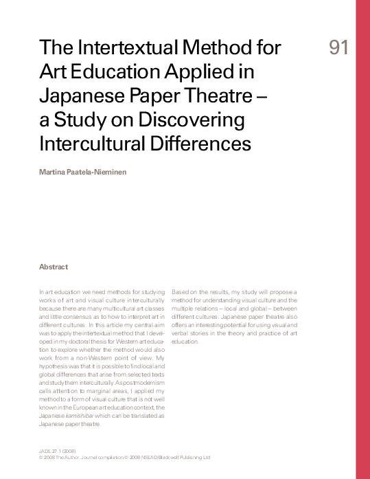 (PDF) The Intertextual Method for Art Education Applied in Japanese ...