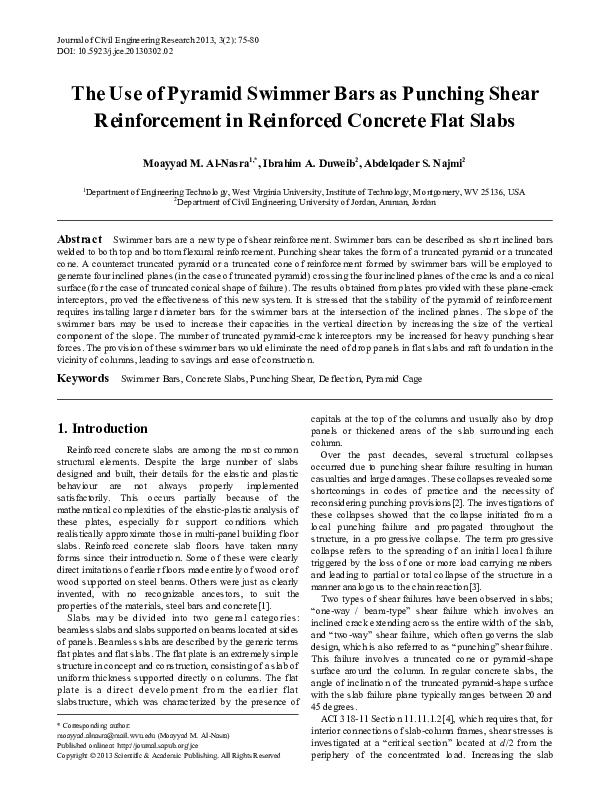 (PDF) The Use of Pyramid Swimmer Bars as Punching Shear Reinforcement ...