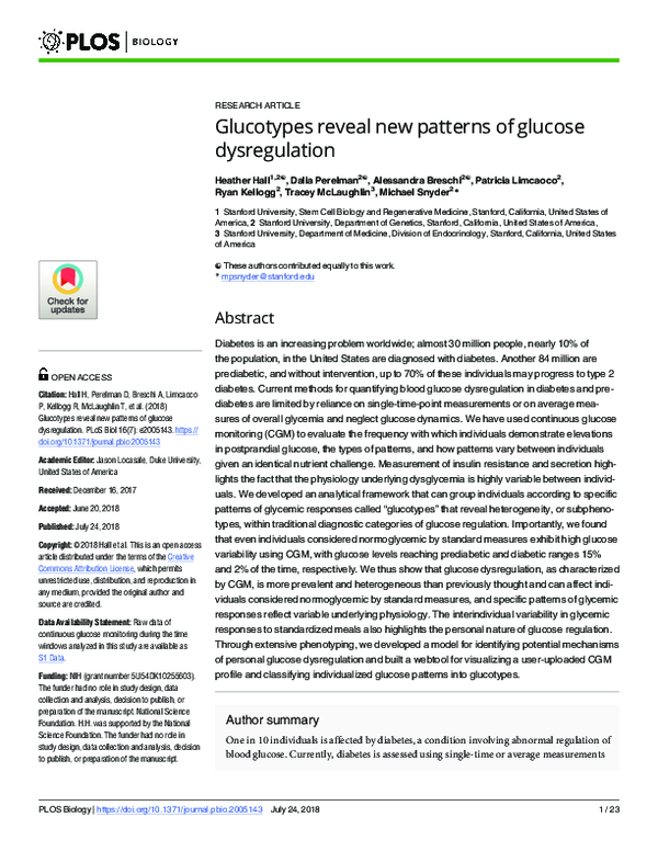 (PDF) Glucotypes reveal new patterns of glucose dysregulation