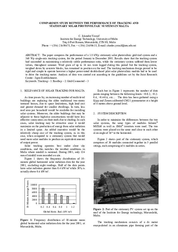 (PDF) Comparison study between the performance of tracking and stationary solar photovoltaic ...