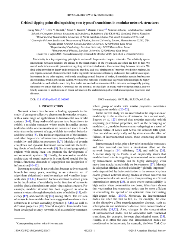 (PDF) Critical tipping point distinguishing two types of transitions in ...