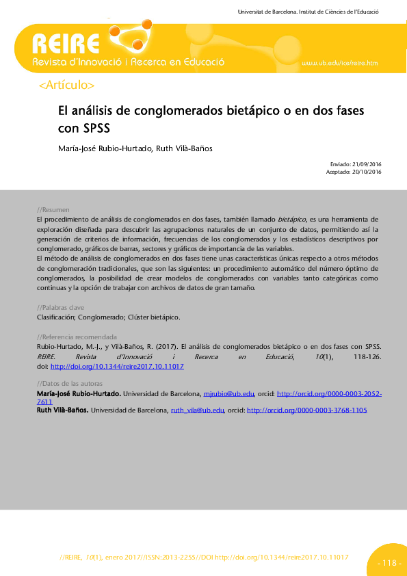 (PDF) El an lisis de conglomerados biet pico o en dos fases con SPSS