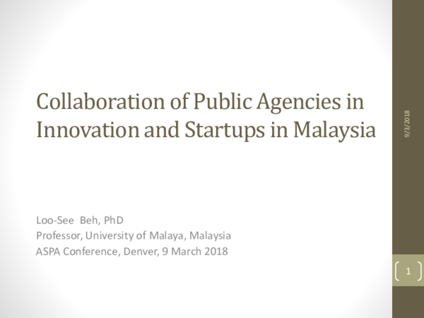 (PDF) Collaboration of public agencies in innovation and startups in ...
