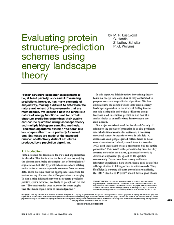 (PDF) Evaluating protein structure-prediction schemes using energy ...