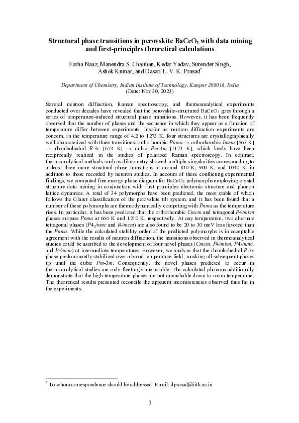 (PDF) Structural phase transitions in perovskite BaCeO3 revisited by data mining-cum-first ...