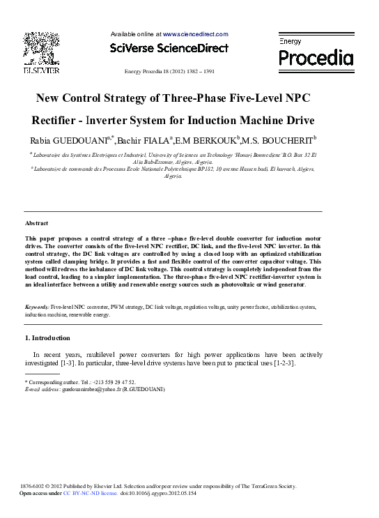 (PDF) New Control Strategy of Three-Phase Five-Level NPC Rectifier ...