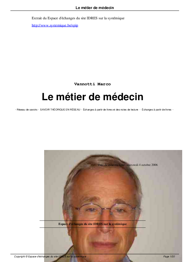 (PDF) Le métier de médecin