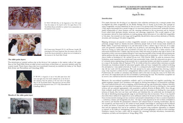 (PDF) Developing Alternative Methods for Urban Imageability Research