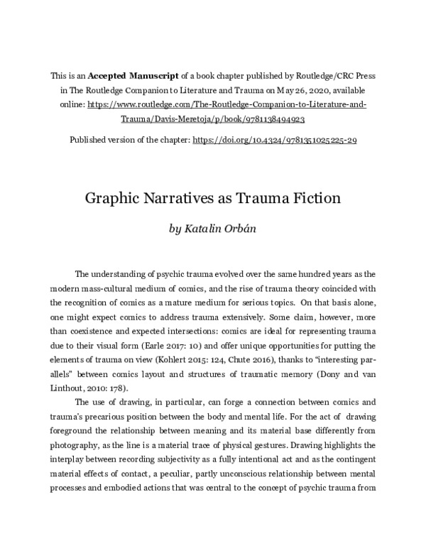 (PDF) Graphic Narratives as Trauma Fiction