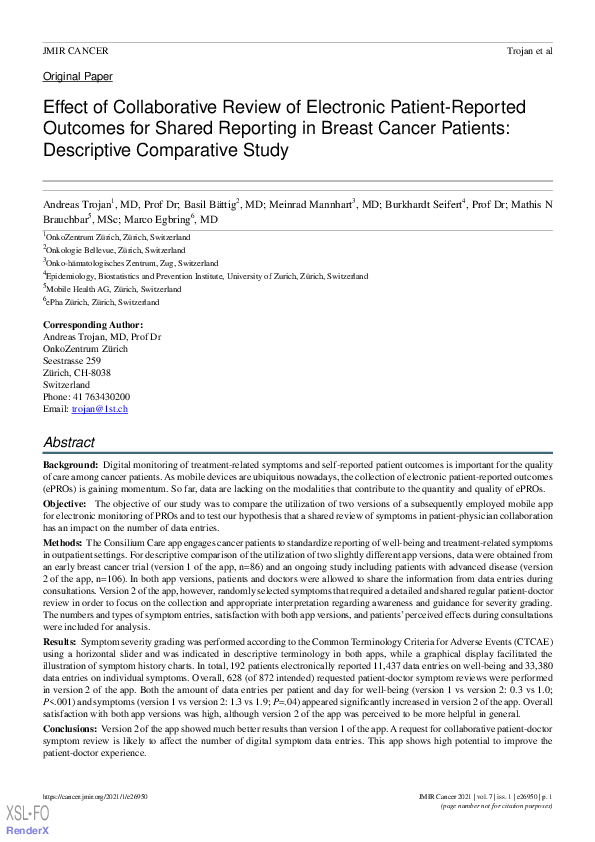 (PDF) Effect of Collaborative Review of Electronic Patient-Reported ...