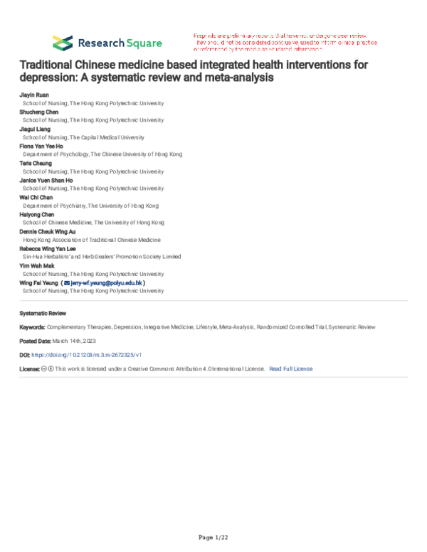 (PDF) Traditional Chinese medicine–based integrated health ...