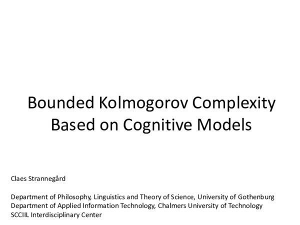 (PDF) Bounded Kolmogorov Complexity Based on Cognitive Models