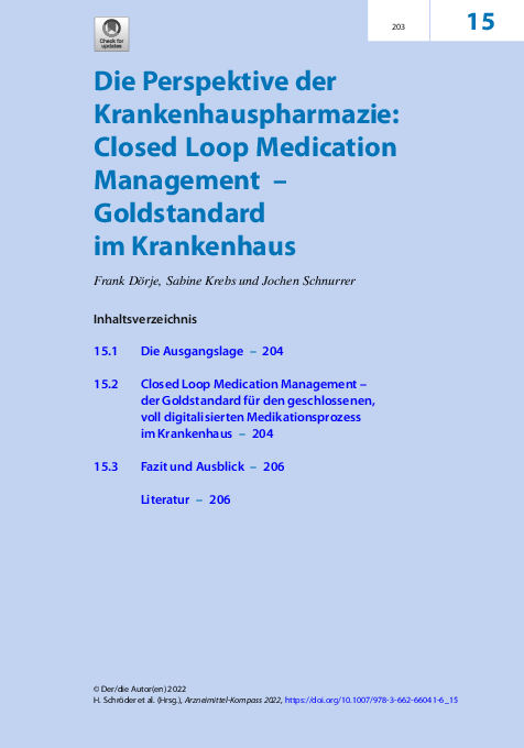 (PDF) Die Perspektive der Krankenhauspharmazie: Closed Loop Medication Management – Goldstandard ...