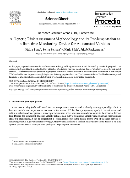 (PDF) A Generic Risk Assessment Methodology and its Implementation as a ...