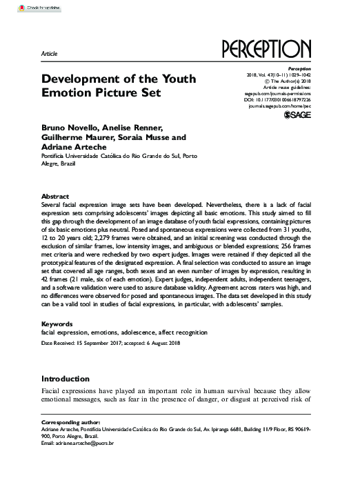 (PDF) Development of the Youth Emotion Picture Set