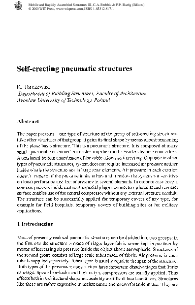 (PDF) Self-erecting Pneumatic Structures
