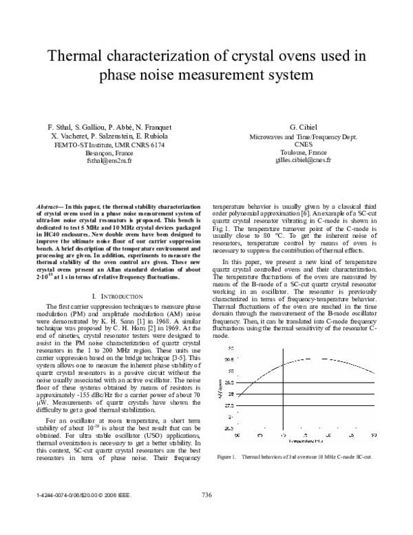 (PDF) Thermal characterization of crystal ovens used in phase noise ...