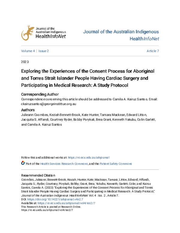 (PDF) Exploring the Experiences of the Consent Process for Aboriginal ...
