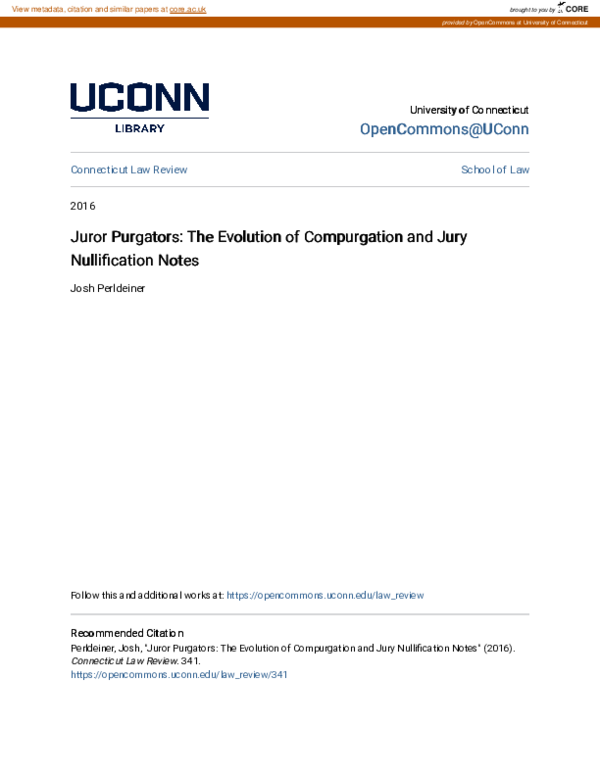 (PDF) Juror Purgators: The Evolution of Compurgation and Jury ...