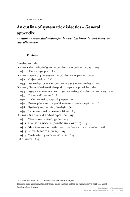 (PDF) Chapter 14: An outline of systematic dialectics – General ...