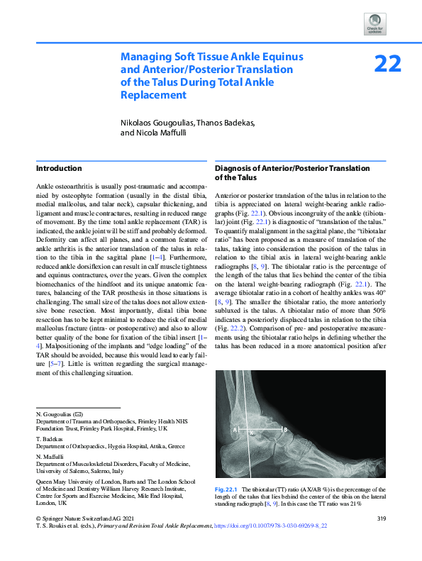 (PDF) Managing Soft Tissue Ankle Equinus and Anterior/Posterior ...