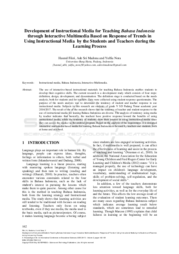 (PDF) Development of Instructional Media for Teaching Bahasa Indonesia through Interactive ...