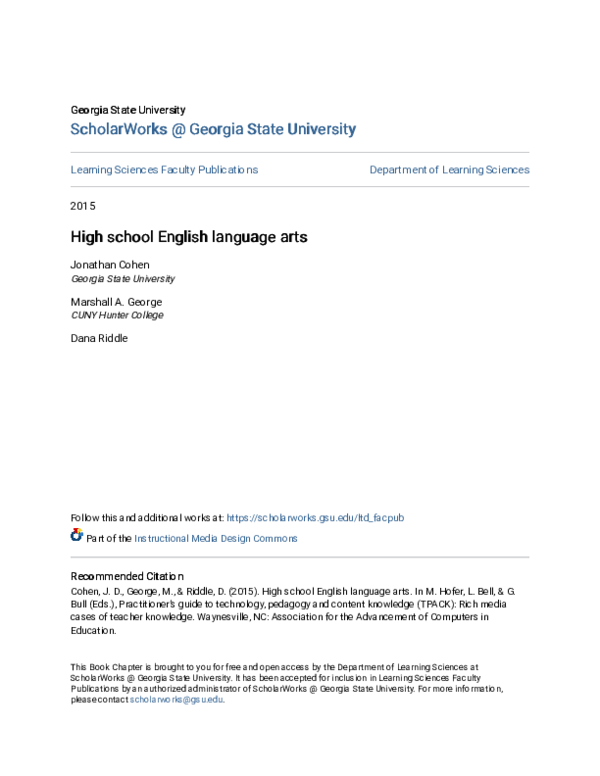 (PDF) High school English language arts