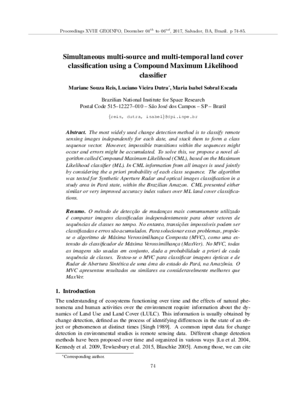 (PDF) Simultaneous multi-source and multi-temporal land cover classification using a Compound ...