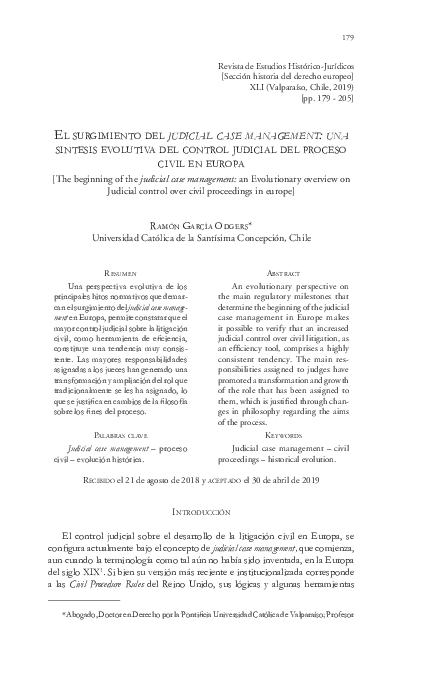 (PDF) El surgimiento del judicial case management: una sintesis ...