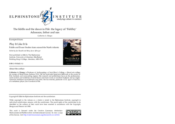 (PDF) The fiddle and the dance in Fife : the legacy of ‘Fiddley ...