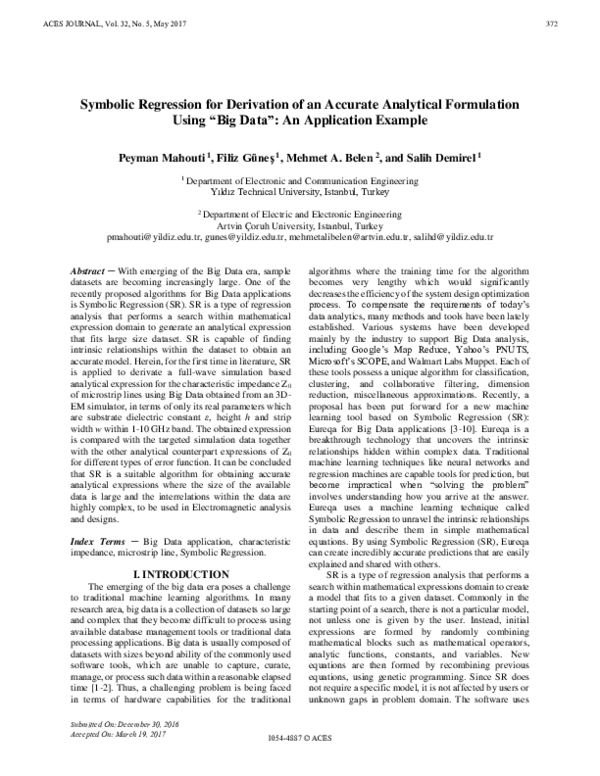 (PDF) Symbolic Regression for Derivation of an Accurate Analytical ...