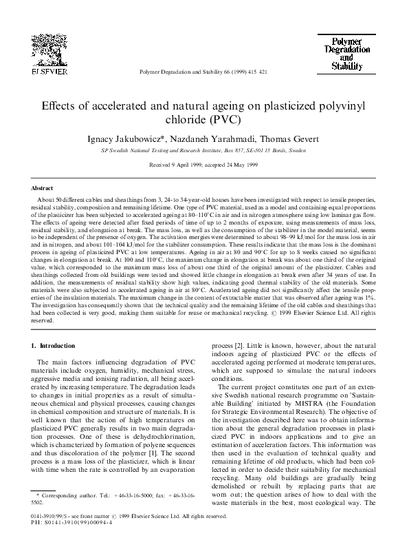 (PDF) Effects of accelerated and natural ageing on plasticized ...
