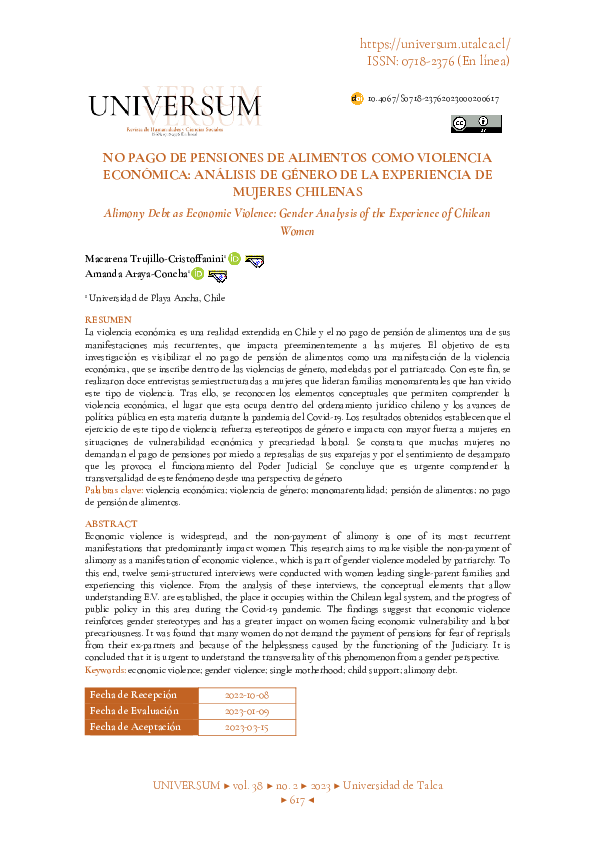 (PDF) Macarena Trujillo-Cristoffanini, Amanda Araya-Concha: NO PAGO DE ...