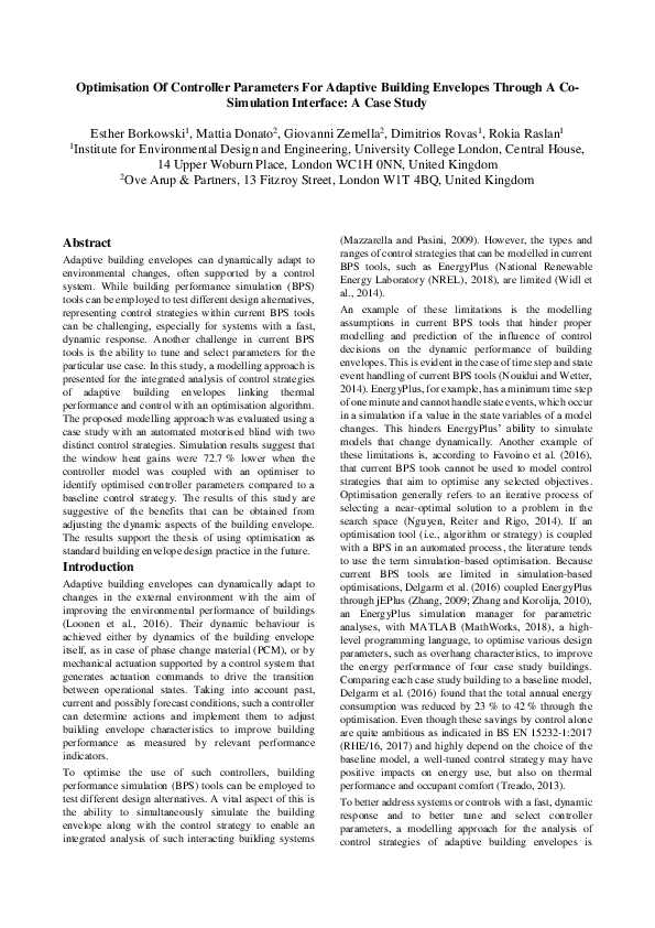 (PDF) Optimisation Of Controller Parameters For Adaptive Building ...