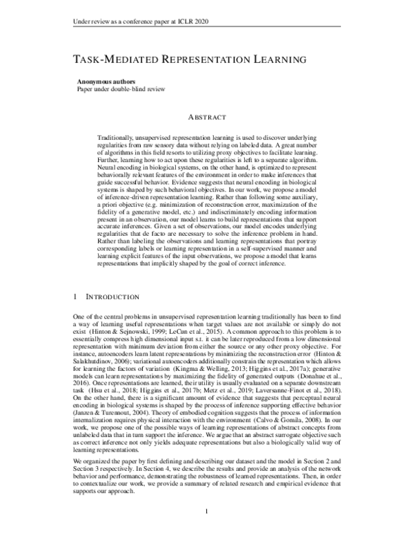 (PDF) Task-Mediated Representation Learning