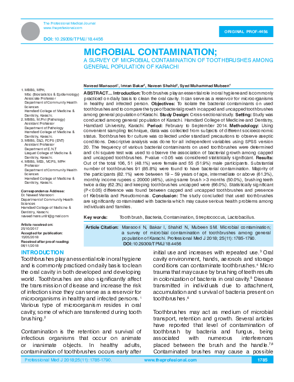 (PDF) Microbial Contamination