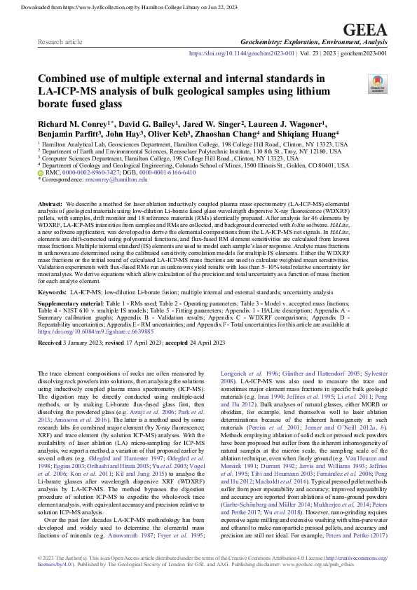 (PDF) Combined use of multiple external and internal standards in LA-ICP-MS analysis of bulk ...