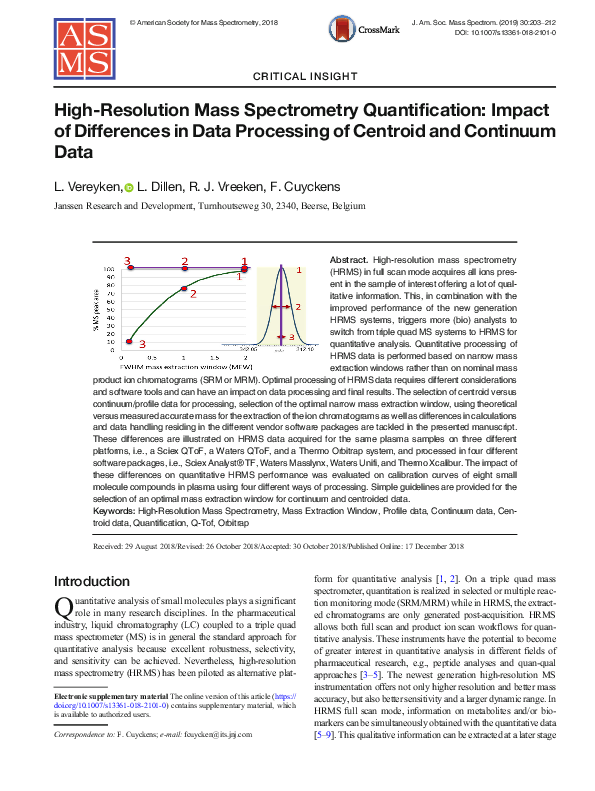 (PDF) High-Resolution Mass Spectrometry Quantification: Impact of Differences in Data Processing ...