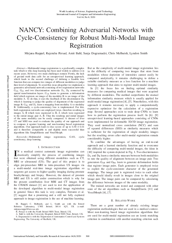 (PDF) NANCY: Combining Adversarial Networks with Cycle-Consistency for ...