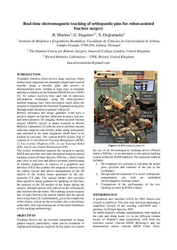 (PDF) Real-time electromagnetic tracking of orthopaedic pins for robot ...