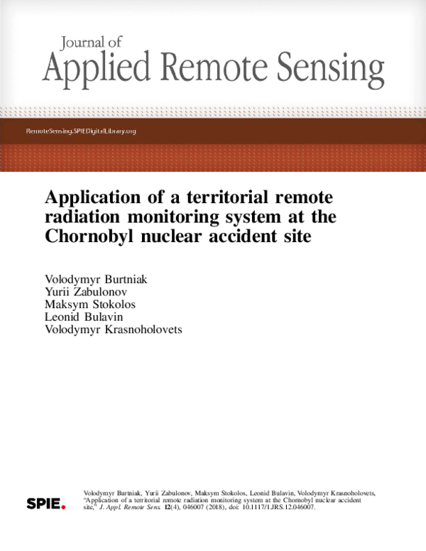 (PDF) Application of a territorial remote radiation monitoring system ...