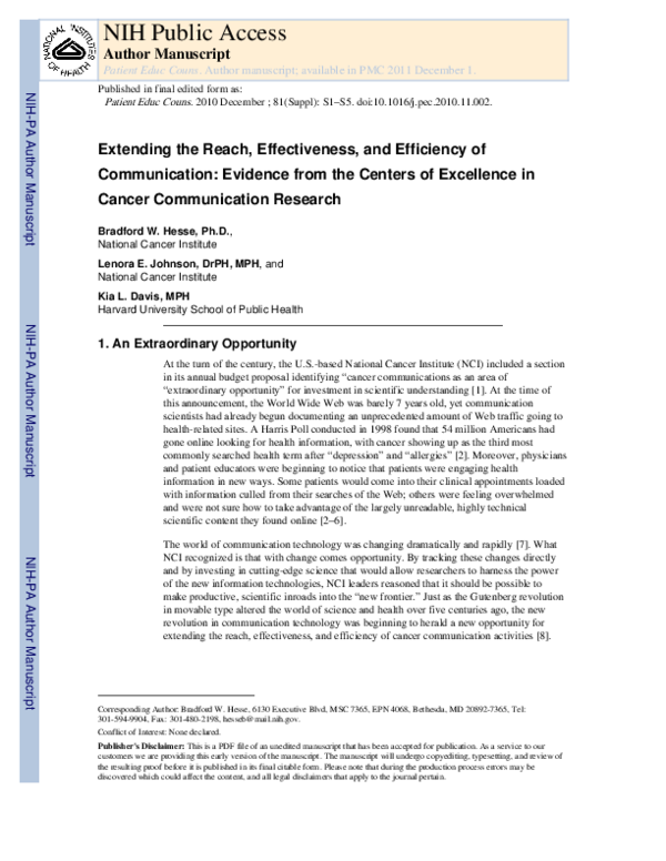(PDF) Extending the reach, effectiveness, and efficiency of ...