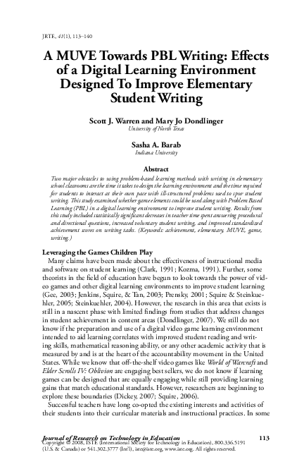 (PDF) A MUVE Towards PBL Writing