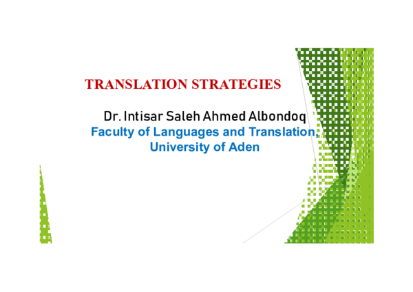 (PDF) Translation strategies