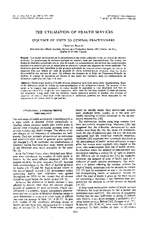 (PDF) The utilization of health services