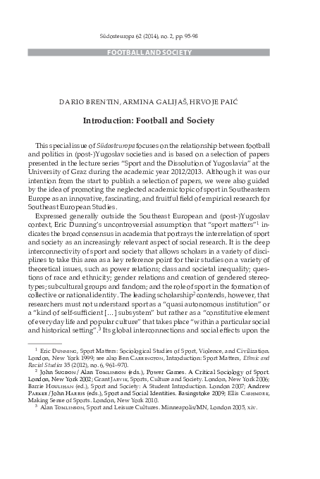 (PDF) Introduction: Football and Society