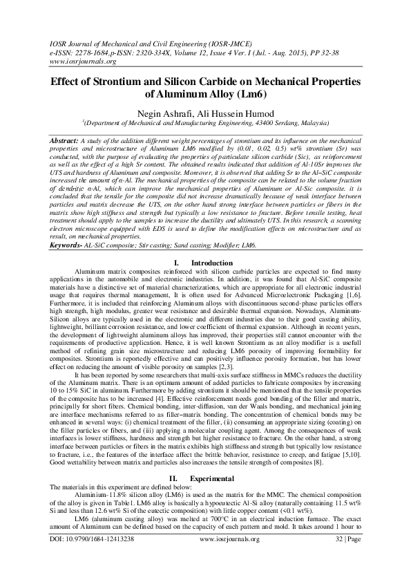 (PDF) Effect of Strontium and Silicon Carbide on Mechanical Properties ...